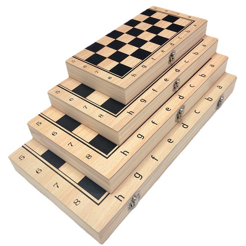 3in1 Folding Wooden Chess Board Pieces Set Board Game 3IN1 family game ...