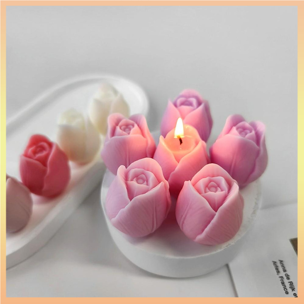 Valentine's Day Tulip Aromatherapy Candle Silicone Mold DIY Flowers ...