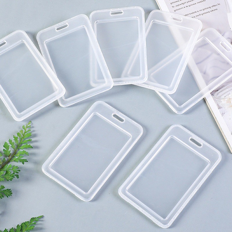 Transparent ID Card Plastic Card Holder Waterproof Permit Hanging Rope ...