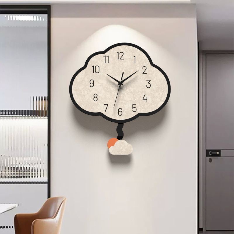 Creative Cloud Clock 2024 New Wall Clock Living Room Mute Home Hanging ...