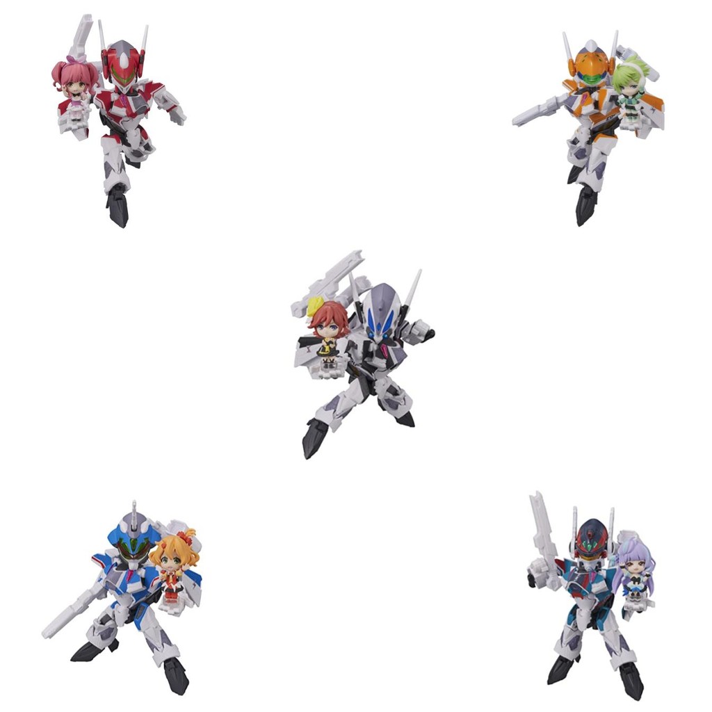 TAMASHII NATIONS TINY SESSION Macross Delta VF-31E Siegfried (Chuck Mustang machine) with Reina ...