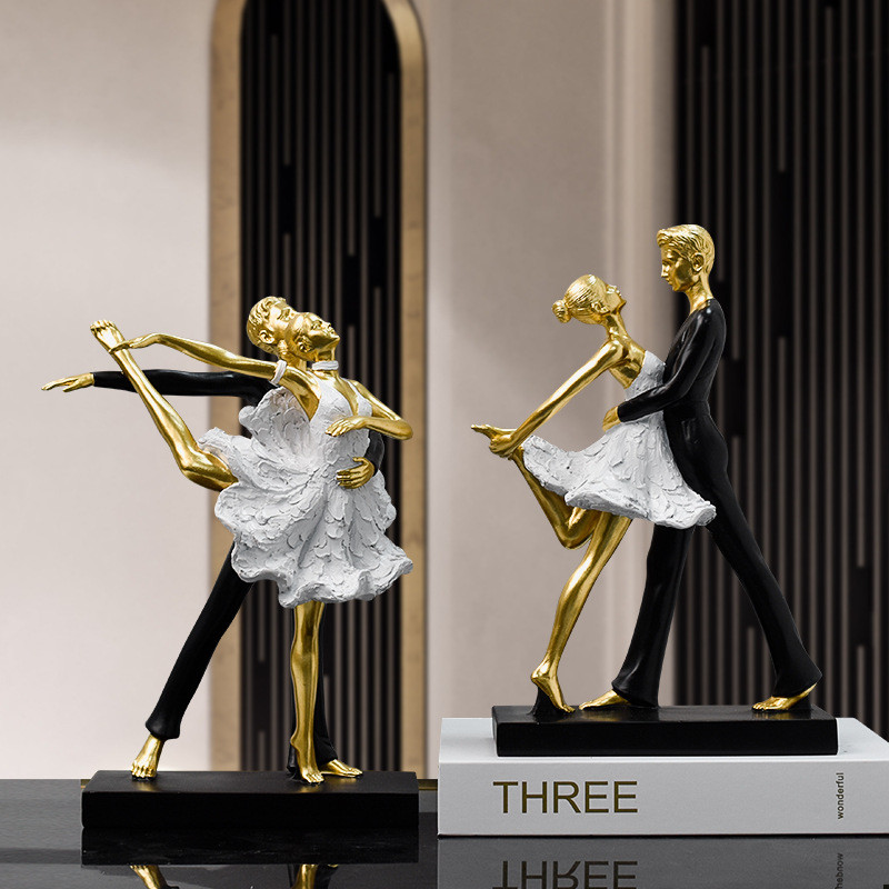 Temu Light Luxury Ballet Resin Crafts Ornaments Sculpture Double Jazz ...
