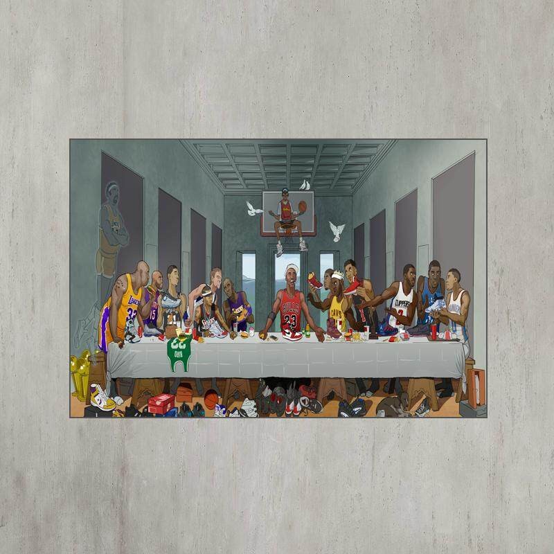 The Last Supper Basketball Player Wall Art Jordan James Durant Kobe ...