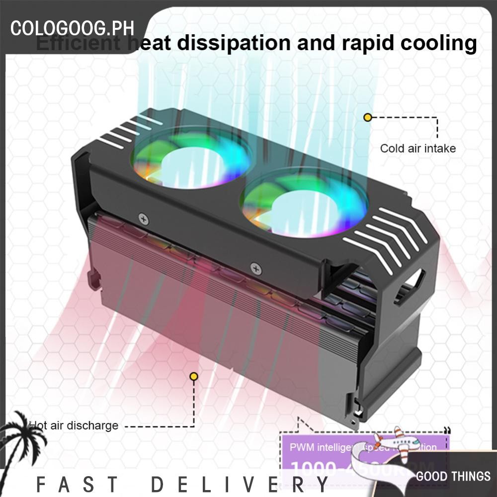 [cologoog.ph] D50 RAM ARGB Sync Heatsink Cooler Memory With Dual PWM Cooling Fan For DDR4 DDR5 ...