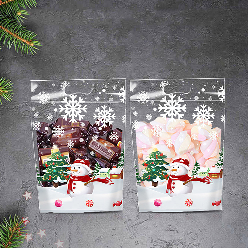 GMARTY 50Pcs Christmas Cute Snowman Plastic Gifts Bags Candy Cookie ...