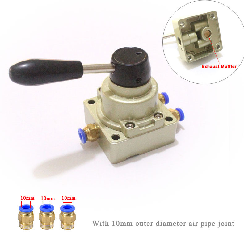 GG+HV200D 3Positions 4 Ways Pneumatic Air Flow Control Rotary Hand ...