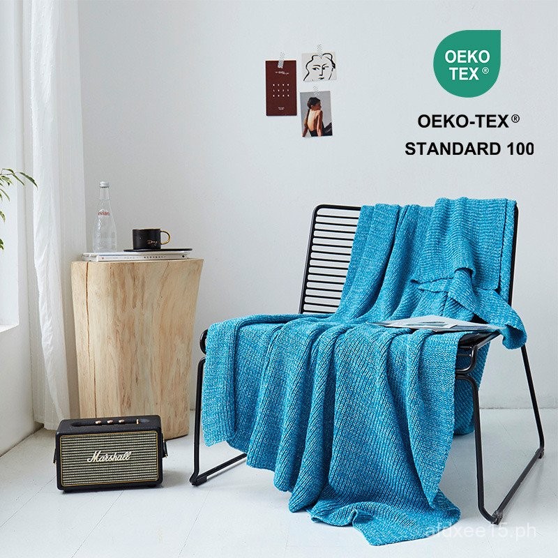 Premium Fishbone Pattern Knitted Blanket Casual Lazy Blanket Nap ...