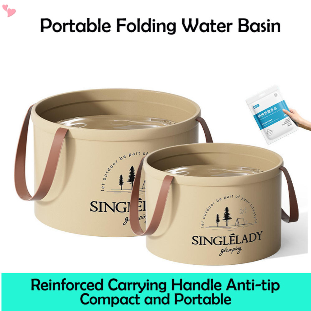 12L Collapsible Bucket, PVC Folding Bucket Wash Basin with Handle ...