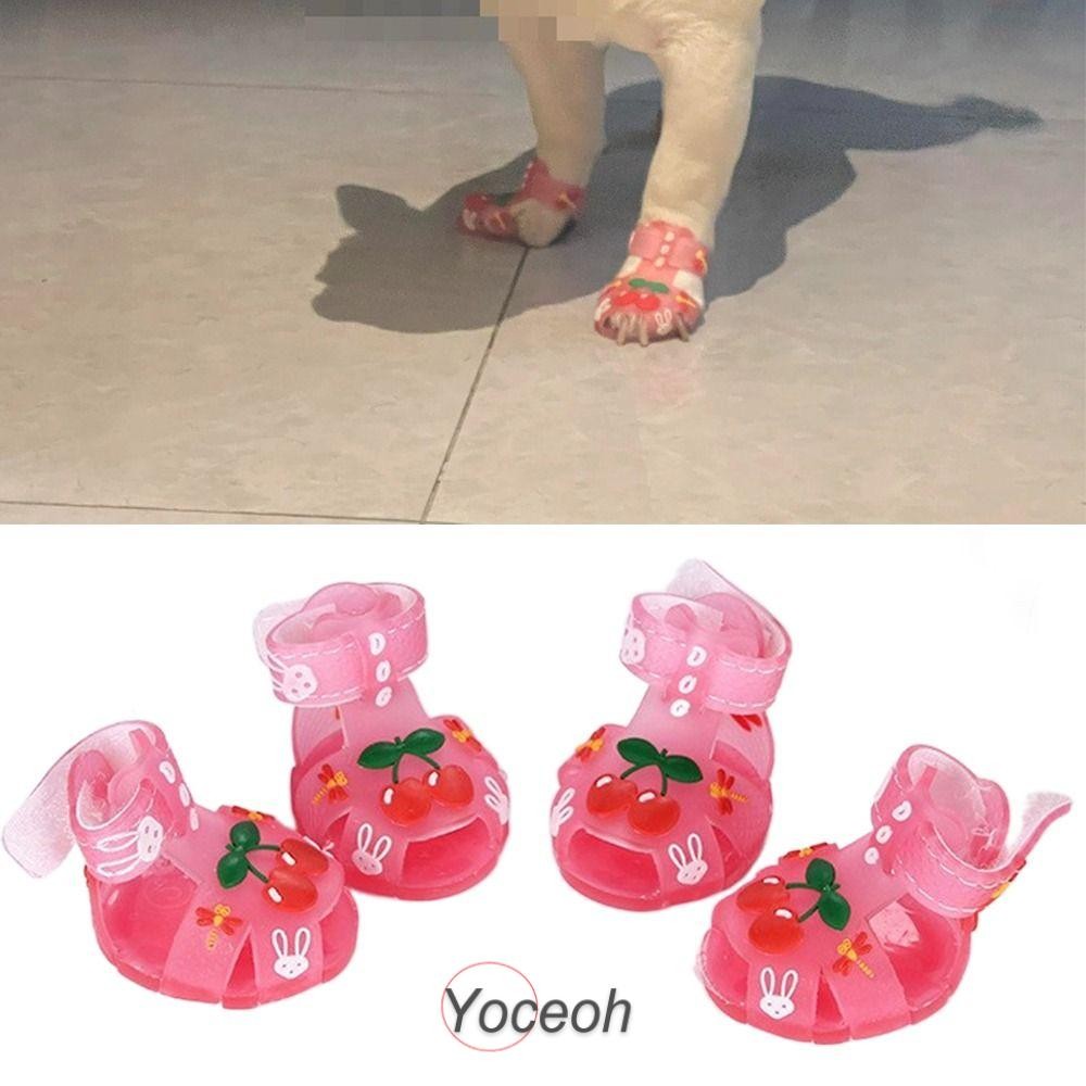 YOCEOH Pet Jelly Shoes, Silicone Multi-Size Pet Shoes, Style Breathable ...