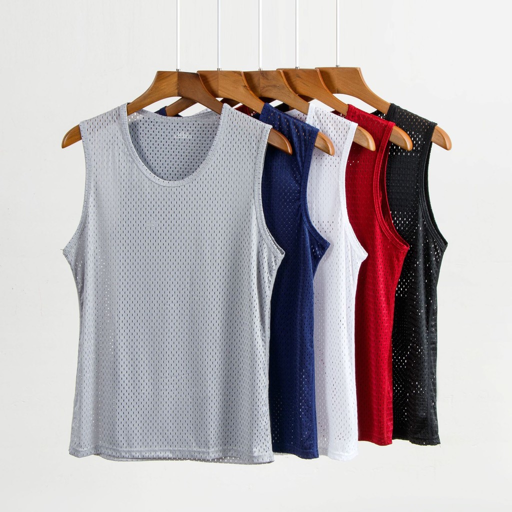 Ice Silk Mesh Men's Breathable Vest Summer Moisture-Absorbent Wicking ...