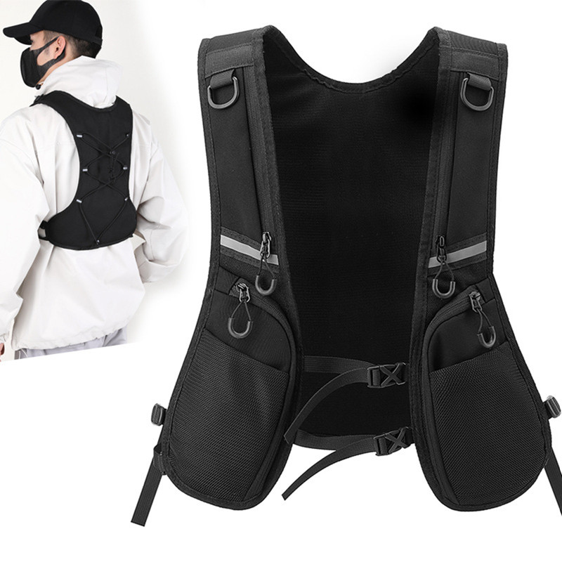 (Verdant) Running Vest Reflective Storage Phone Bag Chest Bag With Pocket Backpack Vest Fashion ...