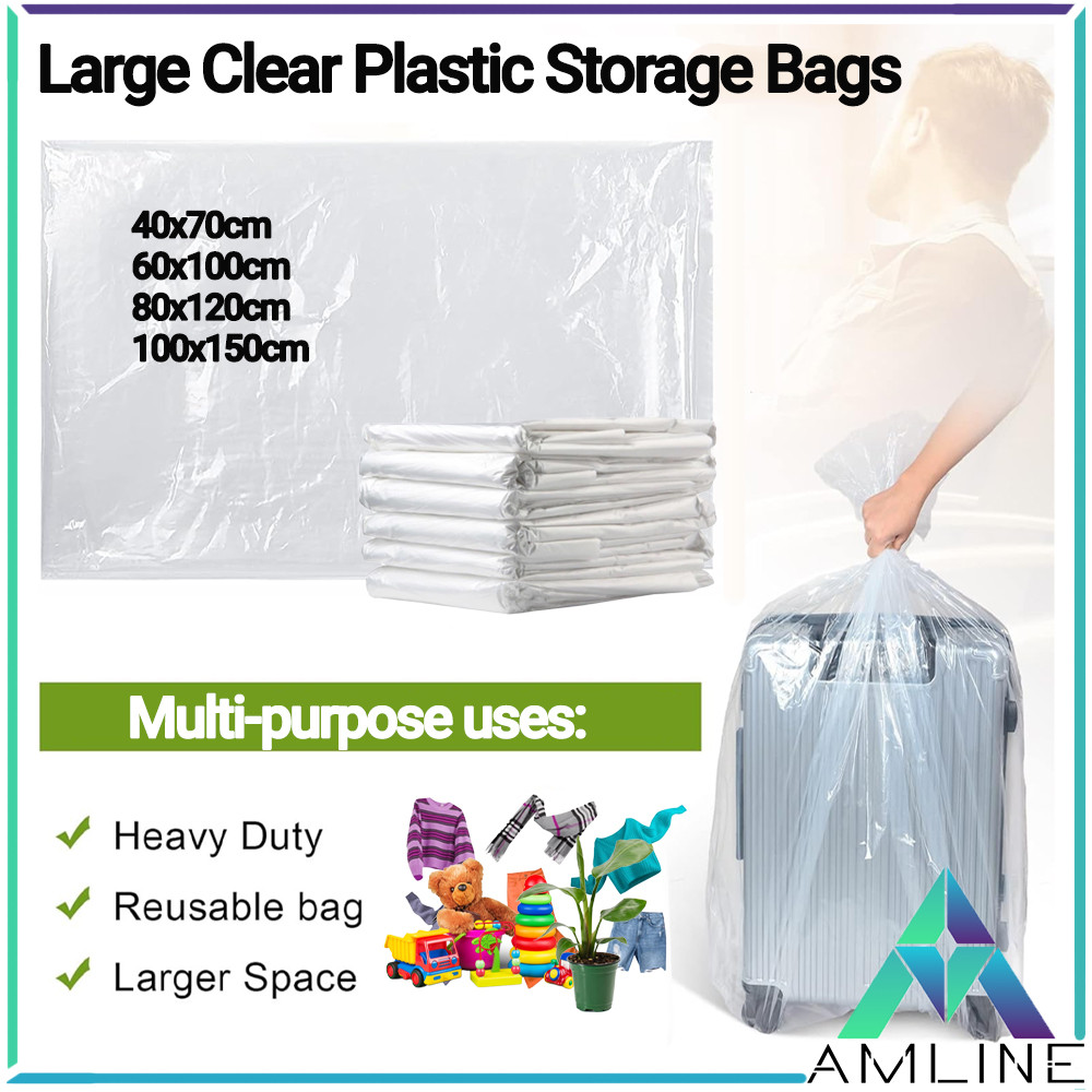 Multi-purpose Large Size Heavy Duty Clear Plastic Bag Cover Storage ...
