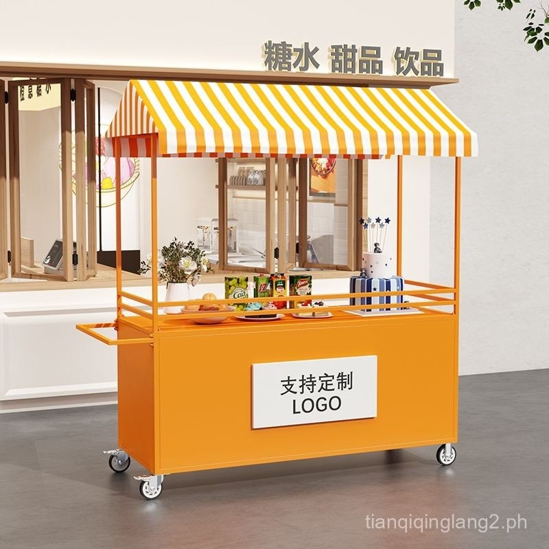 Mobile Outdoor Night Market Iron Art Flower Cart Creative Snack ...