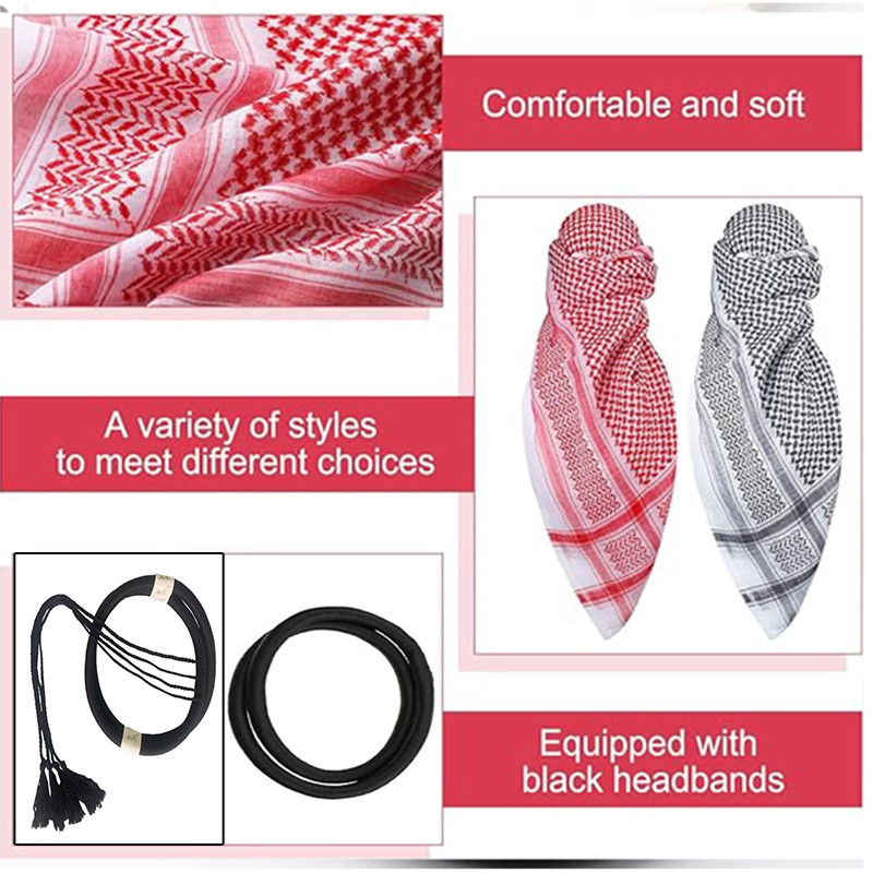 Head Neck Scarf,Scarf with Tassel Desert Scarf,Large Costume Arab ...