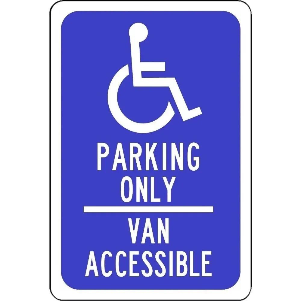 2D Van Handicap Parking Sign Aluminum USA Standard Clear Parking ...