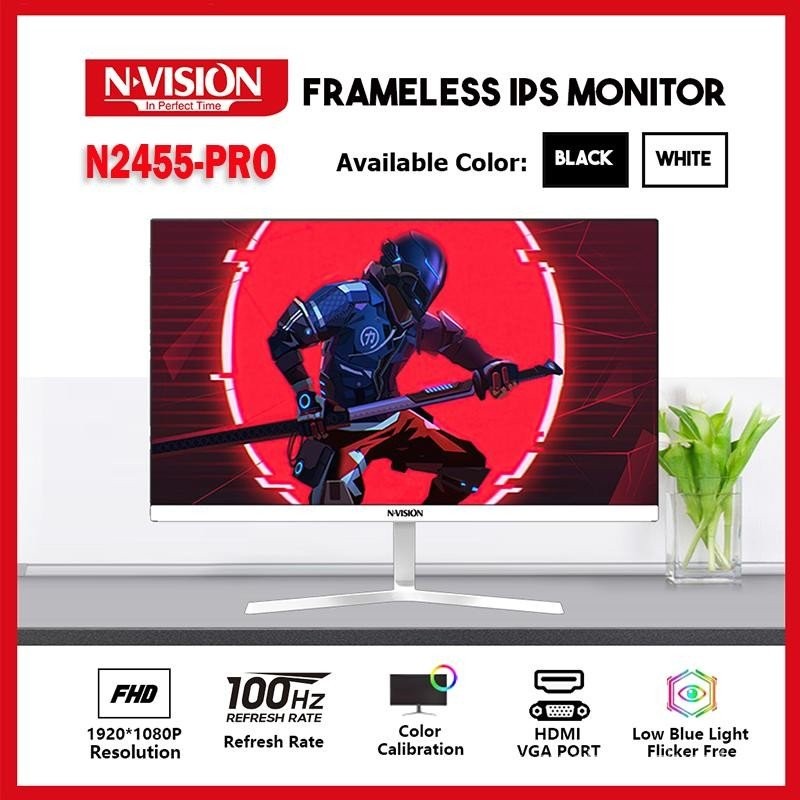 Nvision 22 / 24 / 27 Inch IPS Monitor 100Hz Frameless Flat FHD Gaming ...