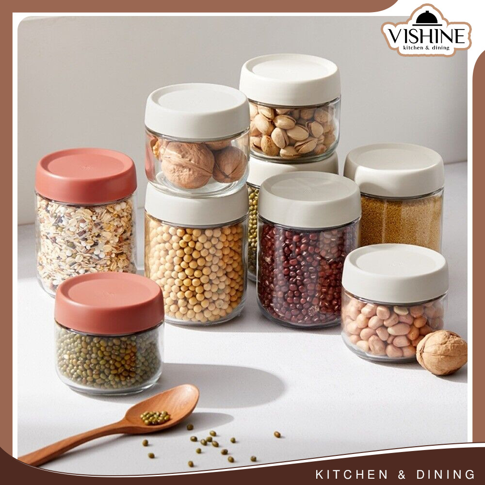 VSH.OFF 2-3pcs Set Sealed Airtight Jars Snack/Condiments Storage Jar ...