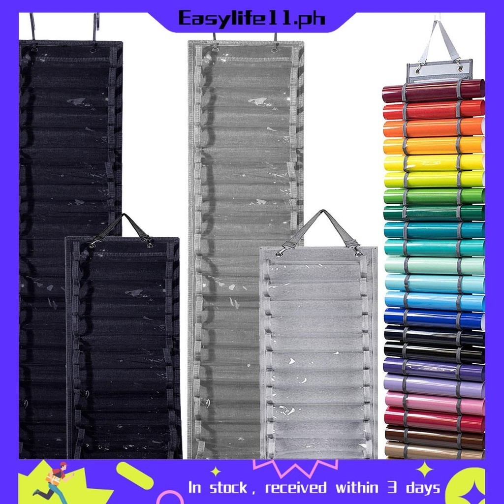 Vinyl Roll Holder Vinyl Storage Rack w/ 12/24 Compartments Wall Mount ...