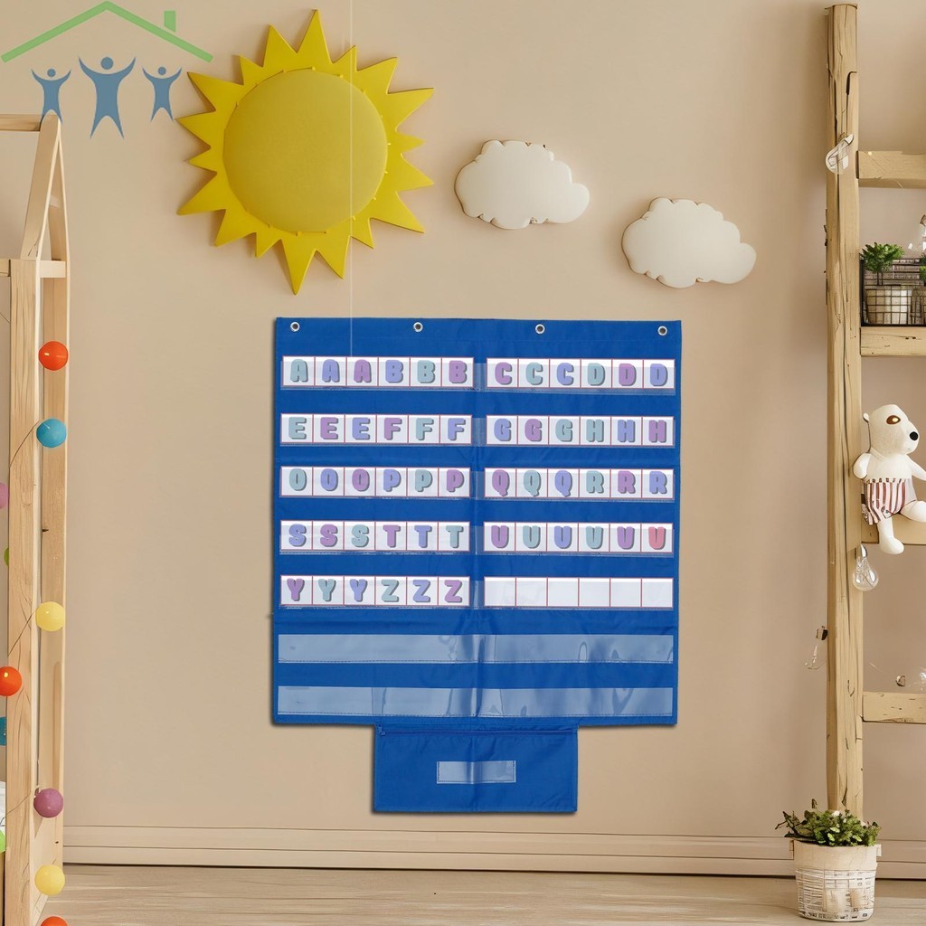 Pocket Chart Sentence Strip Holder with 7 Plus 1 Pockets Large ...
