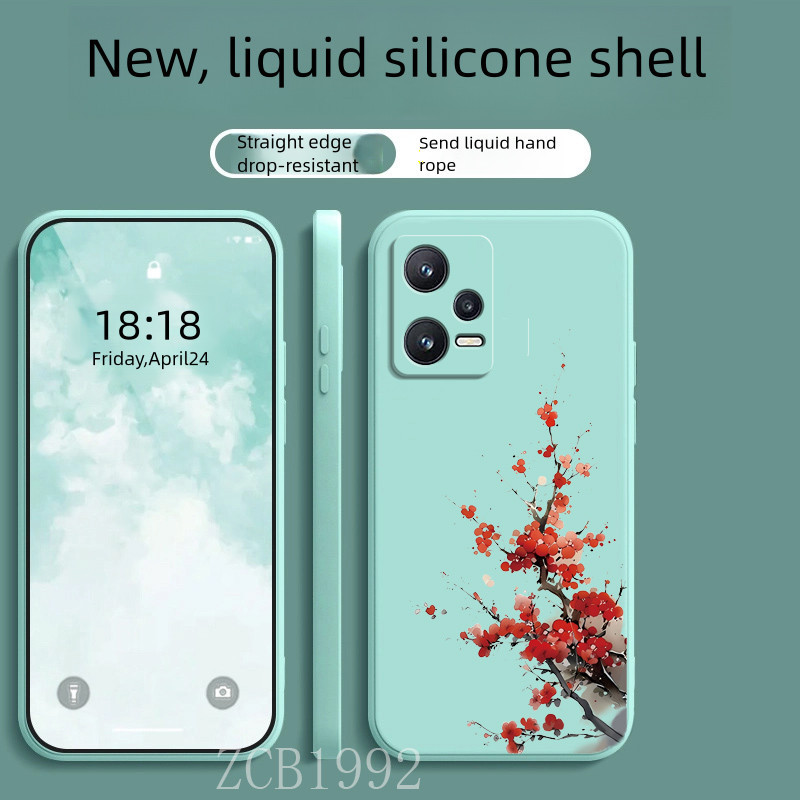 Casing Redmi 12 12S NOTE 12 PRO 4G 5G phone case TPU straight edge plum ...