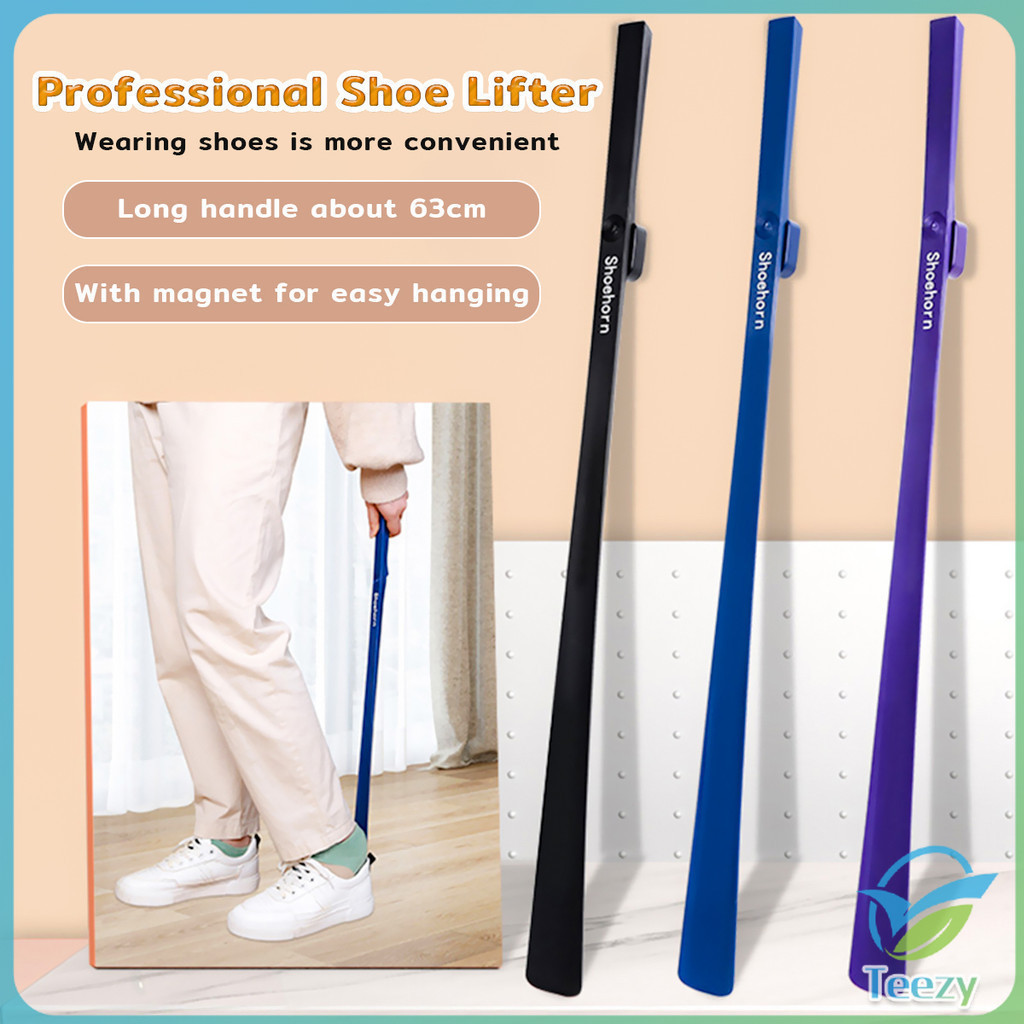 T.Z. Long Handle Professional Shoe Lifter Plastic Spoon Shape Magnetic ...