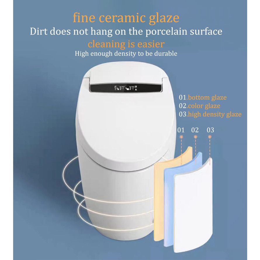 Bathroom Flush Toilet Ceramic Smart Toilet Automatic Technology Water ...