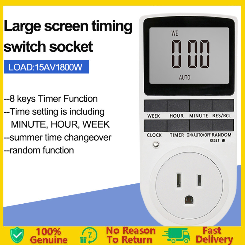 12/24 Hour Electronic Timer Multifunction Timer Kitchen Socket Power ...