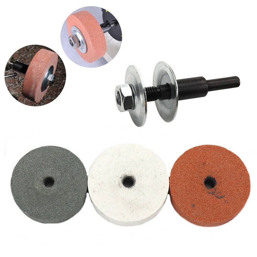 GTF 3\" Grinding Stone Polishing Wheel 10mm Bore Set For Bench Grinder ...