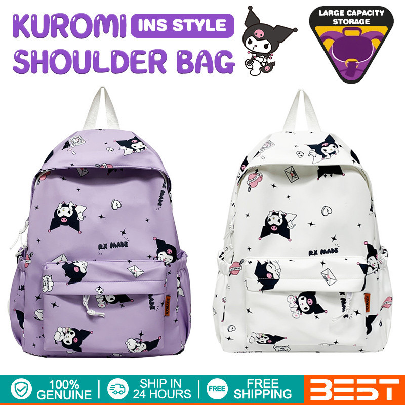 Sanrio Student School Bag Cartoon Kuromi Waterproof Travel Bag Large ...