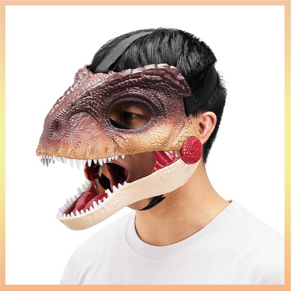 Funny Dinosaur Mask Dino Mask Moving Jaw Halloween Mask Dinosaur Head ...