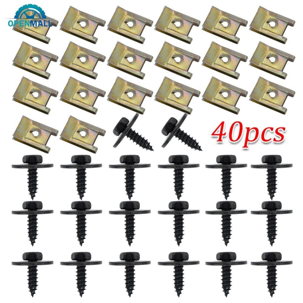 OPENMALL 40Pcs Car Fender Bumper Cross Head Screws Chassis Engine Guard ...