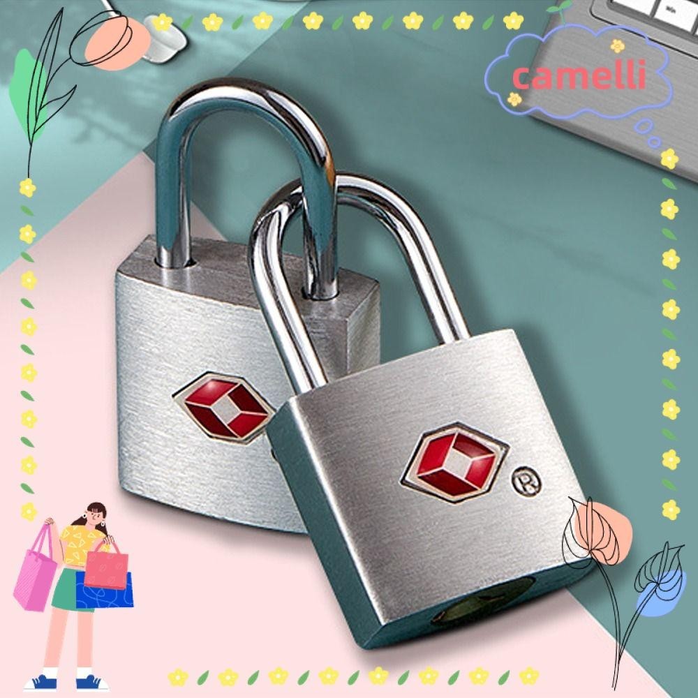 CAMELLI Customs Lock, TSA Silver Luggage Lock, Portable with 2 Keys ...