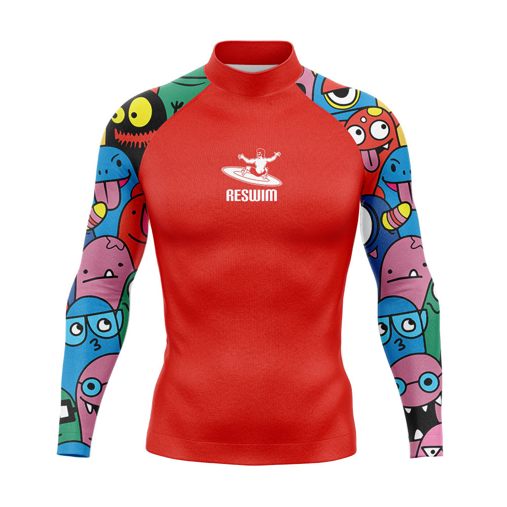 2025 STYLE Men's Swimsuit Rash Guard Long Sleeve Surfing T-Shirts Beach ...