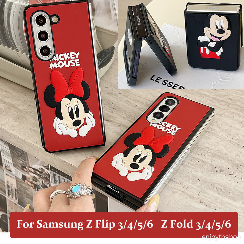 3D Mickey Minnie Case for Samsung Z flip 4 4 5 6 Case Z Fold 6 Cartoon ...