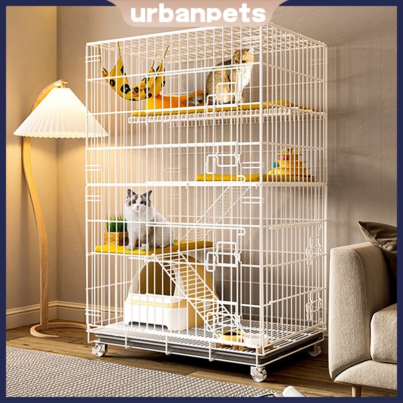 Indoor Cat Cage Sturdy And Stable With Large Space Metal Cat House With ...