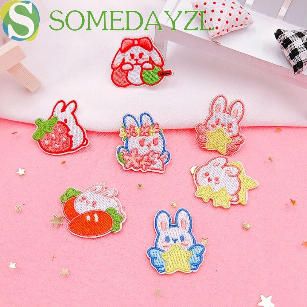 SOMEDAYZL 7PCS Bunny Embroidered Patch, Cartoon Cute Clothing Patch ...