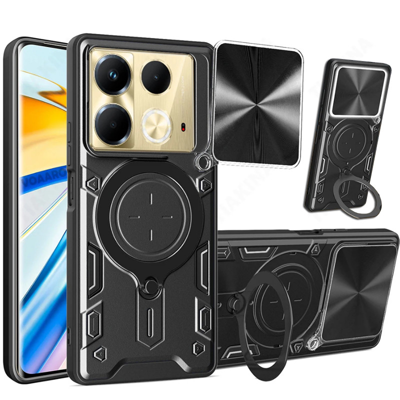 Shockproof Protector Heavy Hard Case with Metal Stand for Infinix GT 20 ...