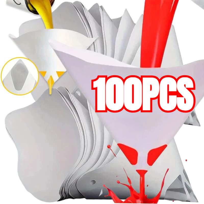 100Pcs Disposable Paint Mesh Paper Funnel Filter / Uniformly Filtered ...