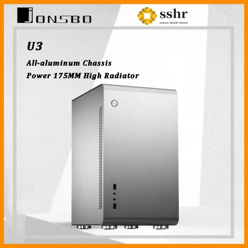JONSBO U3 Mini-MATX Case Silver All-Aluminum Chassis MATX Motherboard ...