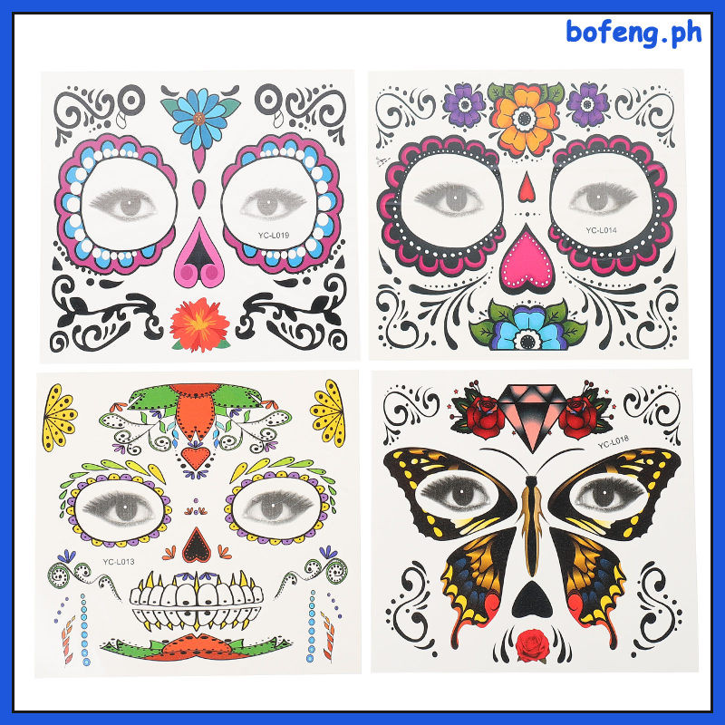 Face Tattoos for Kids Halloween Jewels Stick on Decals Stickers Makeup ...
