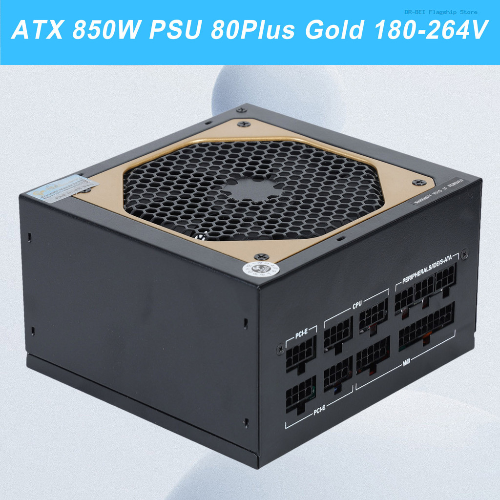 BE-850W Computer Power Supply PWM Cooling Fan EU Plug Fully Modular 80 ...