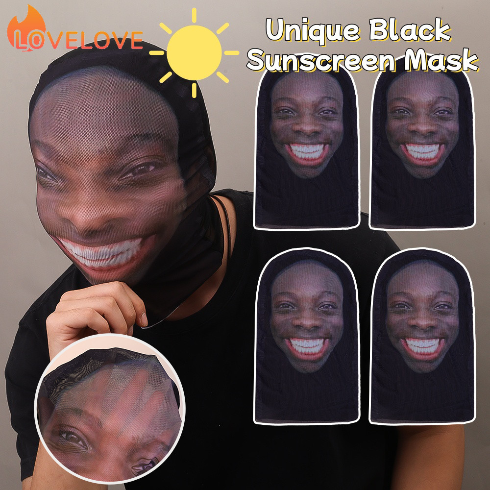 Funny Black Emoji Mask with Mesh Mask - Creative Dragon Image Emoji ...