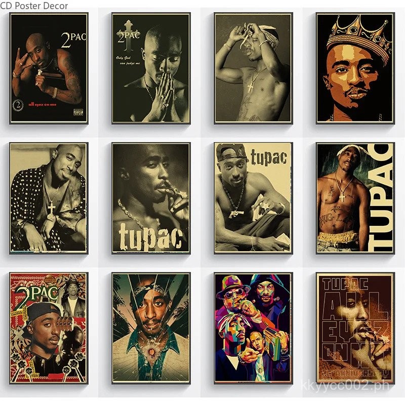 Hip Hop Singer Tupac Posters Rapper 2PAC Retro Poster Kraft Paper ...