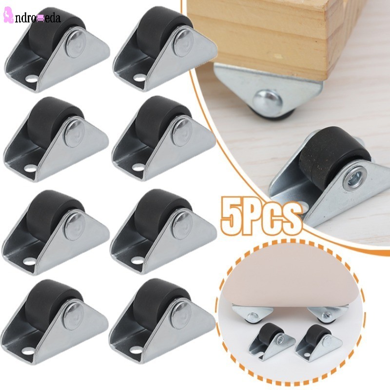 5Pcs 0.5 Inch Drawer Wheels Furniture Silent Side Mounted Directional ...