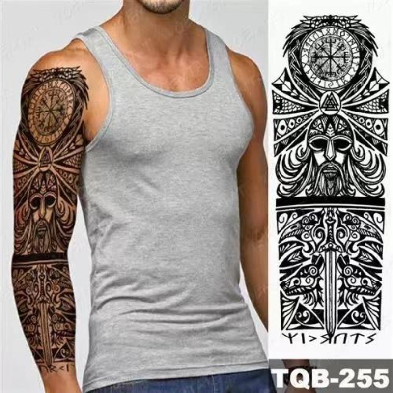 Long flower arm tattoo Covered arm waterproof tattoo Temporary tattoo ...