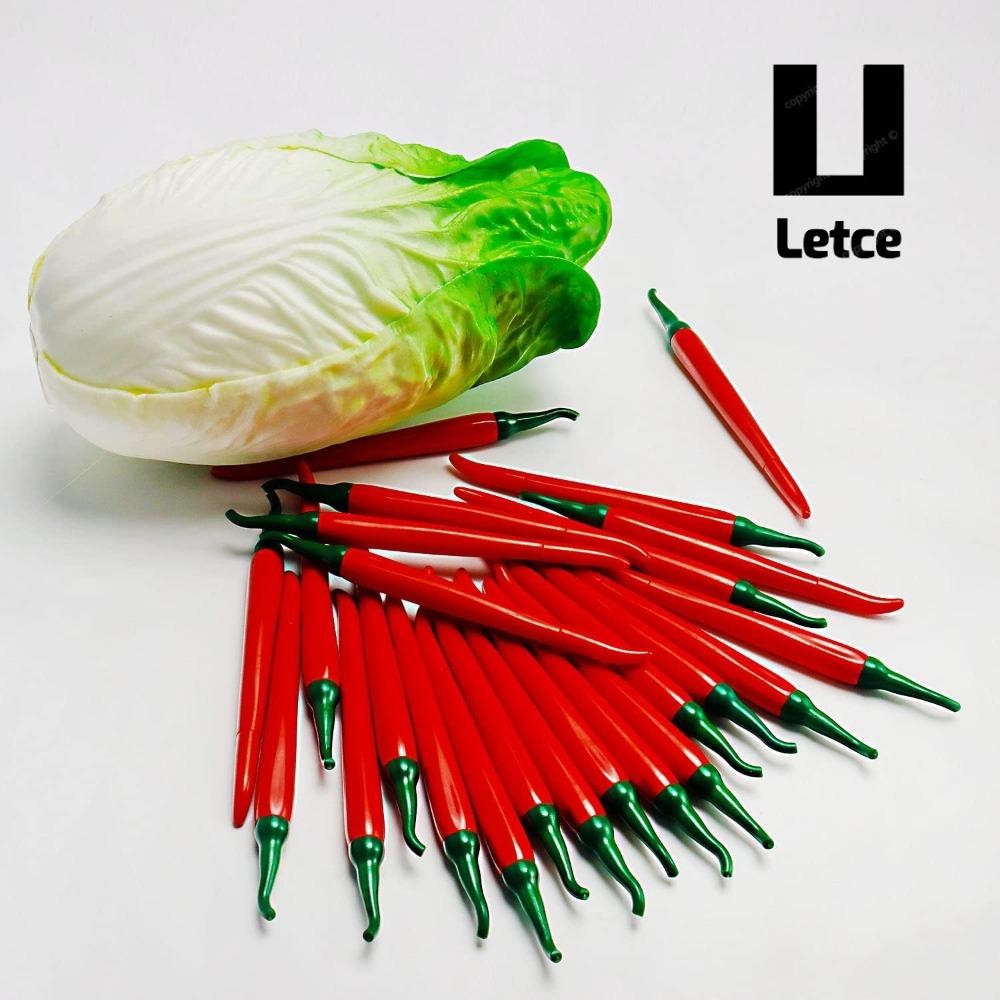LETCE Red Chilli Vegetable Pens, Red Plastic Novelty Cute Writing Pens ...