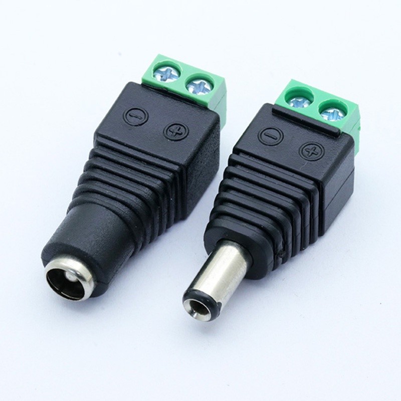 Female Male DC Power Jack Connector Crimp Terminal Block Plug Adapter ...