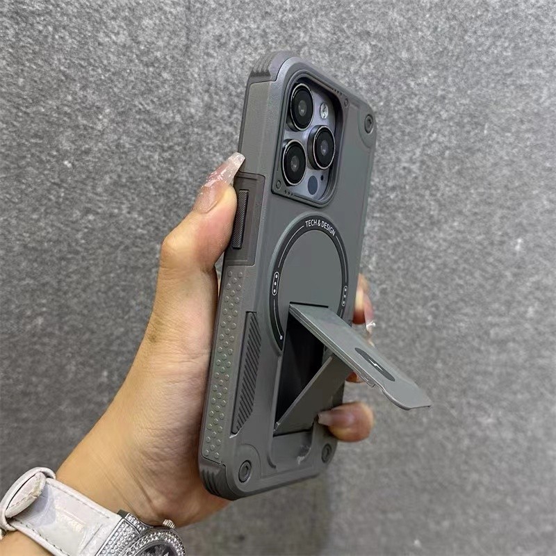 Luxury 2-in-1 Creative Invisible Stand Magnetic Phone Case for iPhone ...