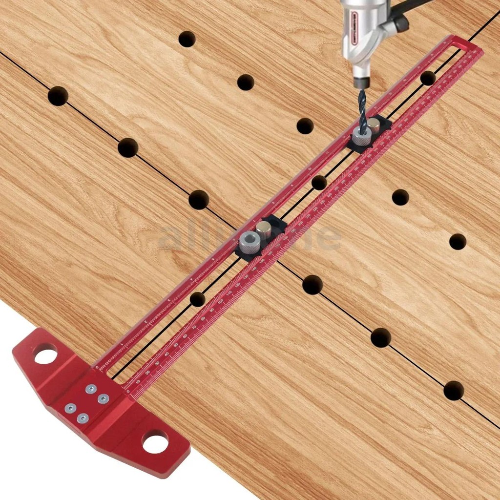 Allinone 2 in 1 Woodworking Drilling Positioning Scoring Ruler Aluminum ...