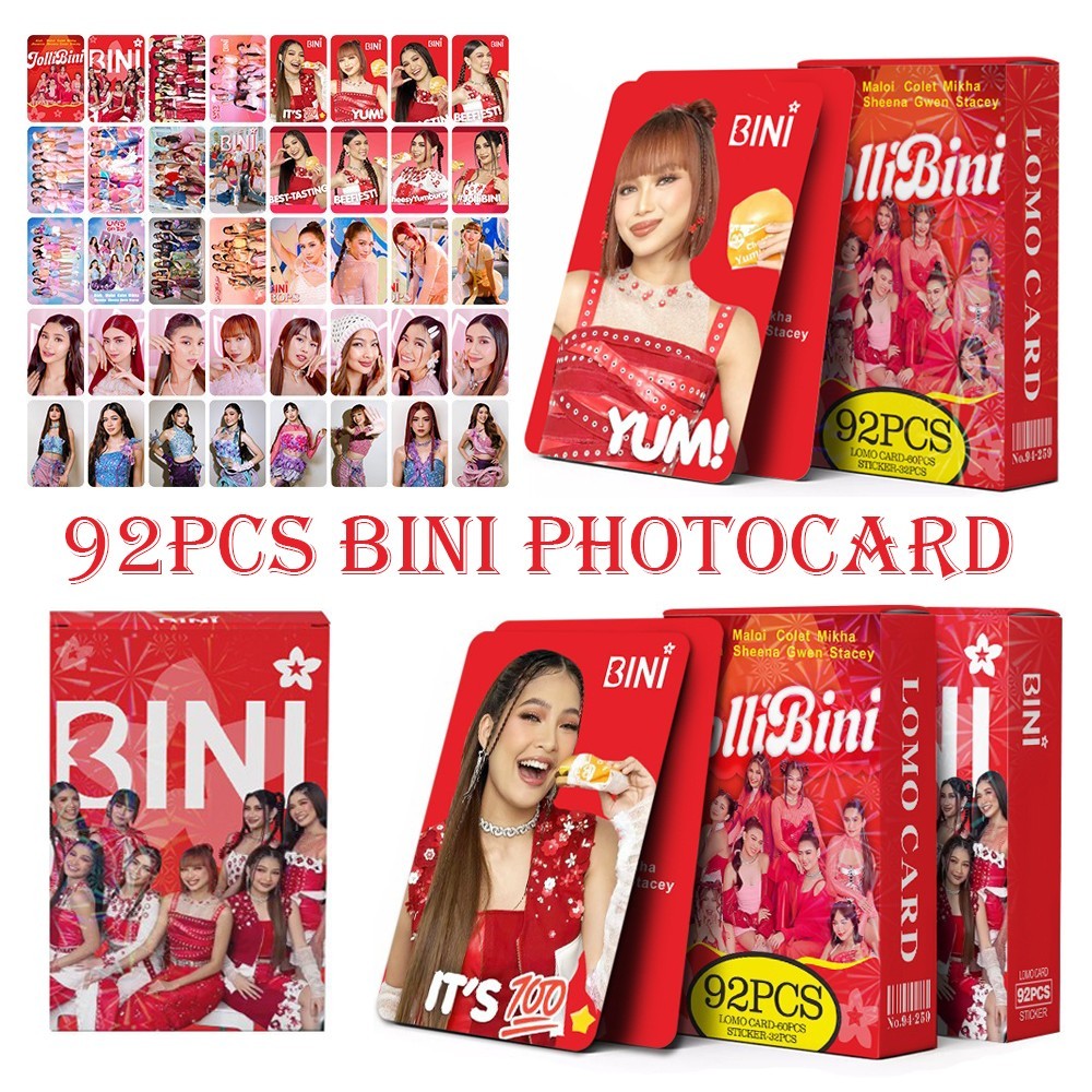 92Pcs BINI Holographic Laser Card Kpop Photocards Postcards Series card ...